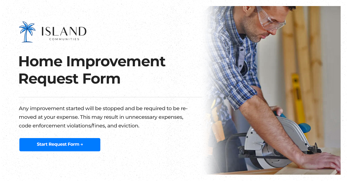 Home Improvement Request Form | Island Communities